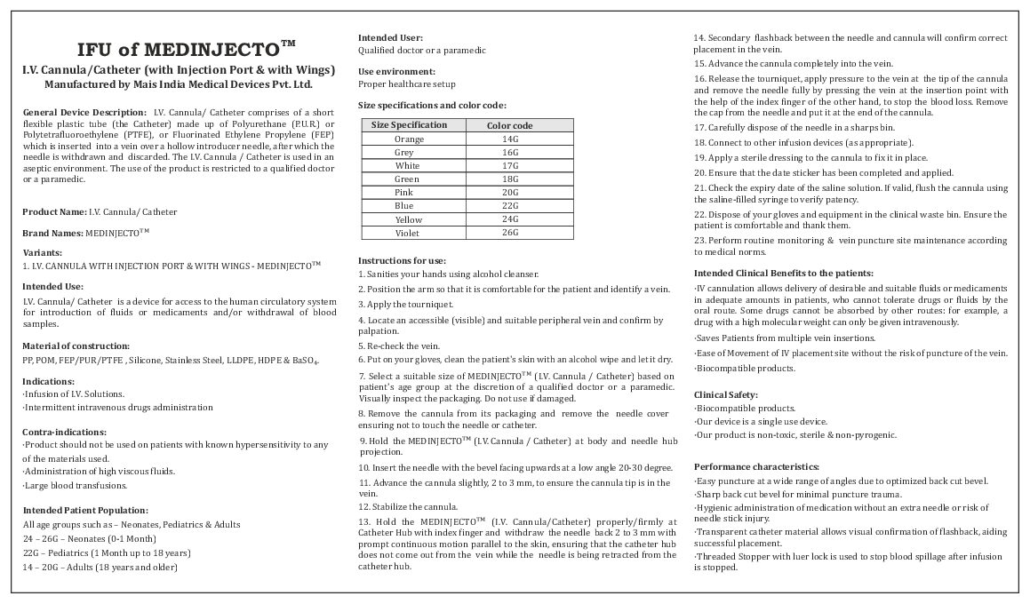 Medinjecto – IFU